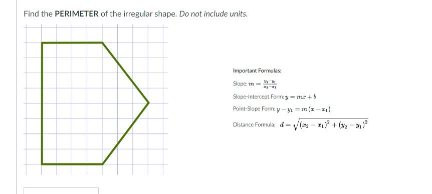 Solved Find the PERIMETER of the irregular shape. Do not | Chegg.com