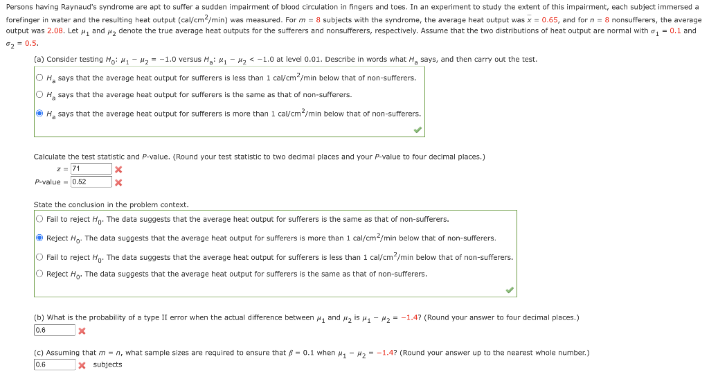 Solved σ2=0.5 (a) Consider testing H0:μ1−μ2=−1.0 versus | Chegg.com