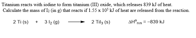 Solved Titanium reacts with iodine to form titanium (III) | Chegg.com