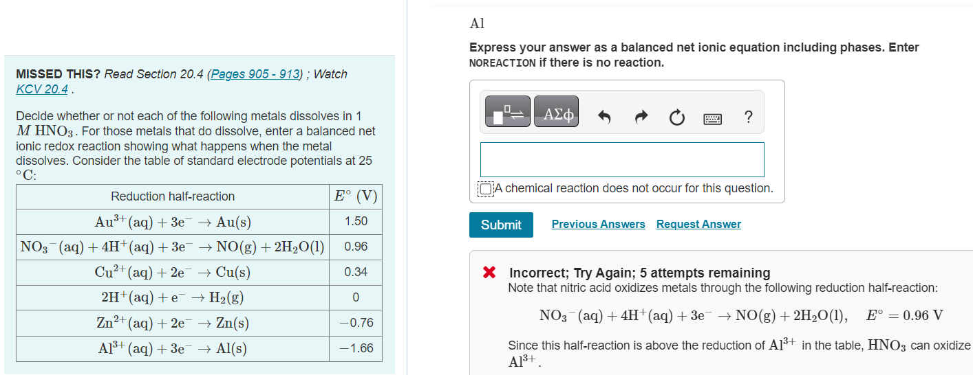 Express your answer as a balanced net ionic equation | Chegg.com