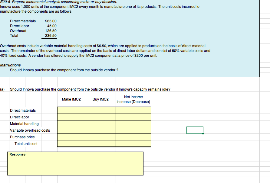 Solved Innova uses 1.000 units of the component IMC2 every | Chegg.com