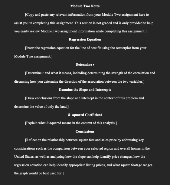 This assignment picks up where the Module Two | Chegg.com