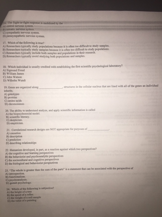 Solved 6. The flight-or-fight response is mobilized by the | Chegg.com