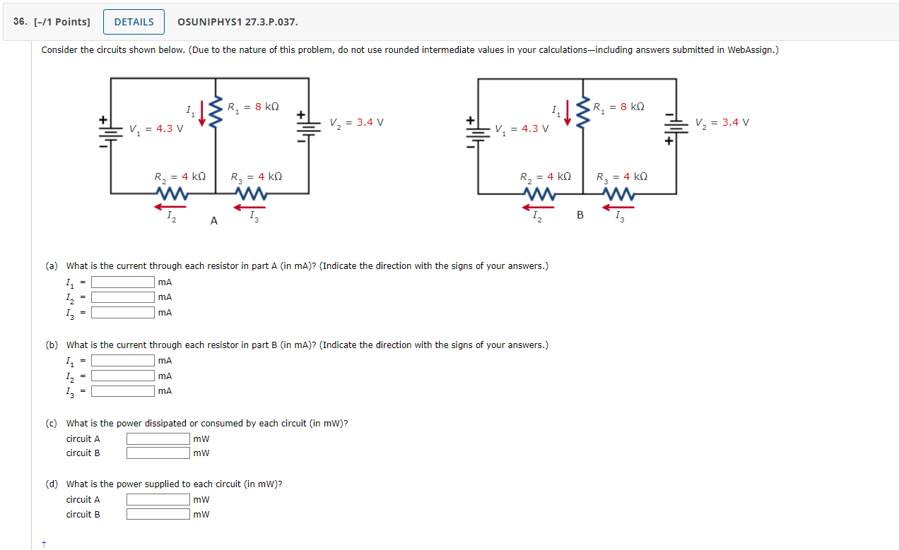 Solved 1 Points] OSUNIPHYS1 27.3.P.037. Consider the | Chegg.com