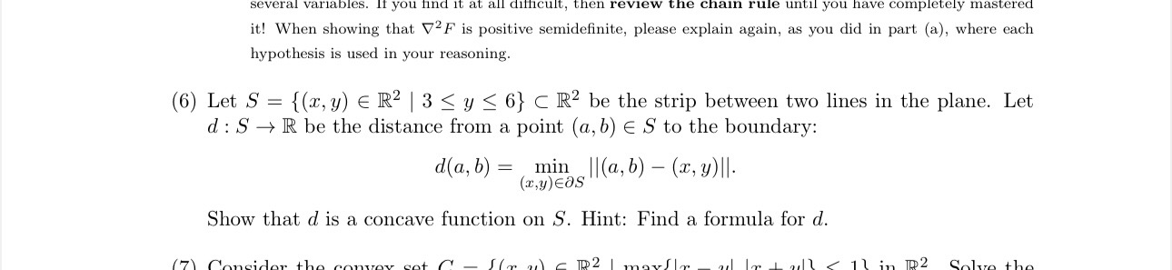 Solved (6) ﻿Let S={(x,y)inR2|3≤y≤6}subR2 ﻿be the strip | Chegg.com