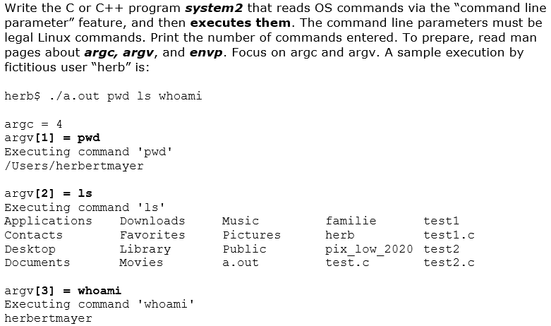 Solved Write the C or C++ program system 2 that reads OS | Chegg.com