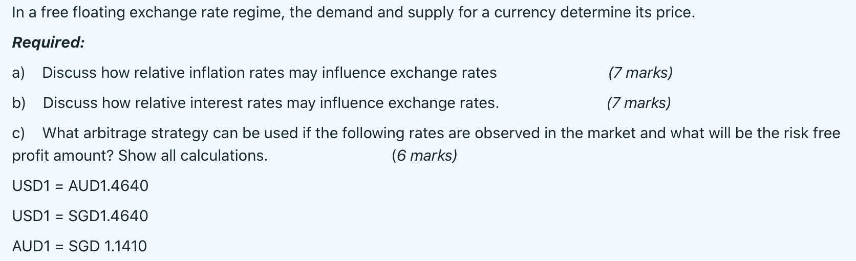 Solved In a free floating exchange rate regime, the demand | Chegg.com
