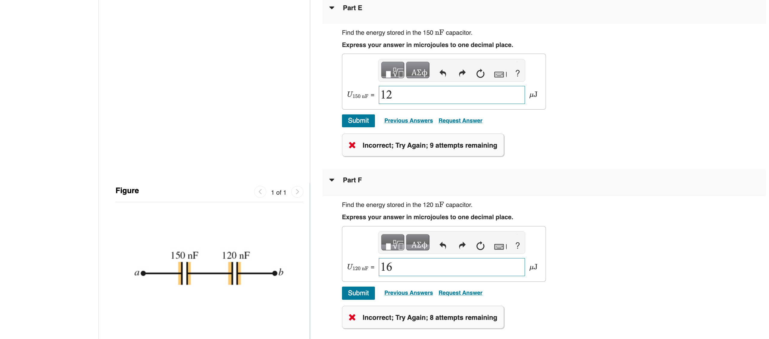 Solved Find the energy stored in the 150nF capacitor. | Chegg.com