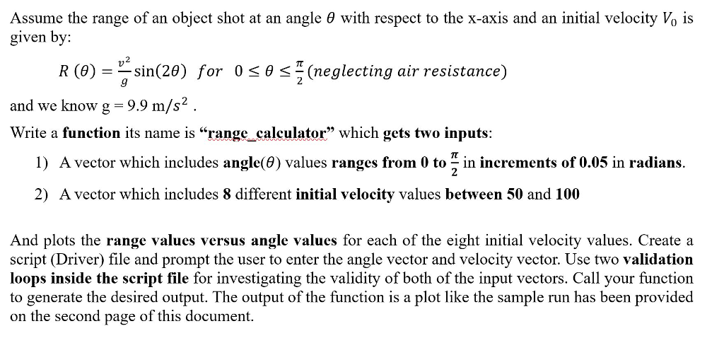 Solved Assume the range of an object shot at an angle θ with | Chegg.com