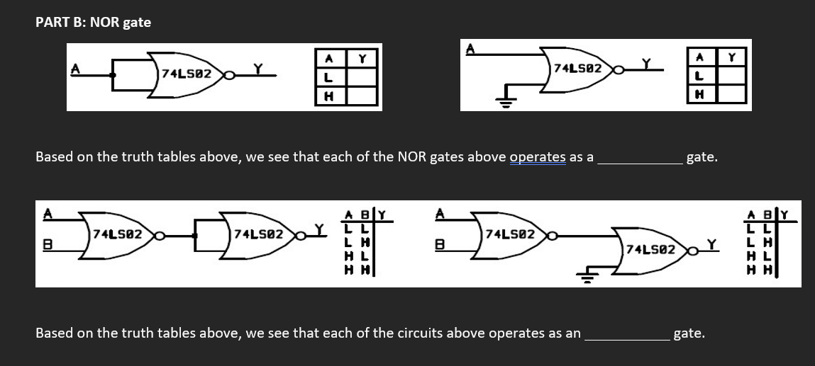 Solved PART B: NOR gate | Chegg.com