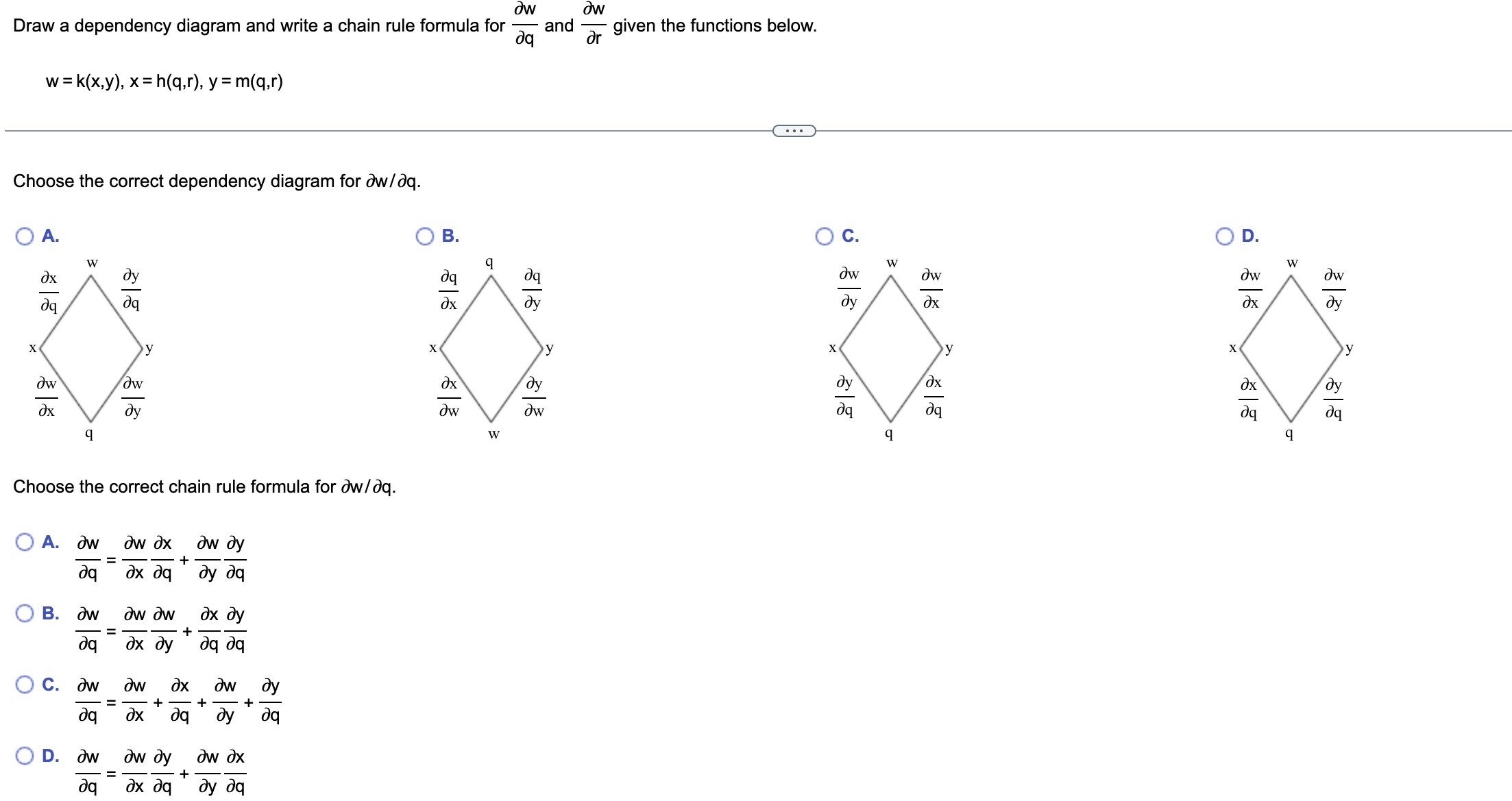 Solved Draw a dependency diagram and write a chain rule | Chegg.com