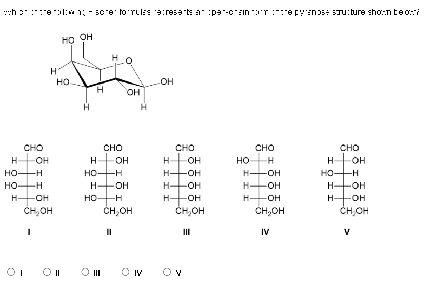 Solved Which of the following Fischer formulas represents an | Chegg.com