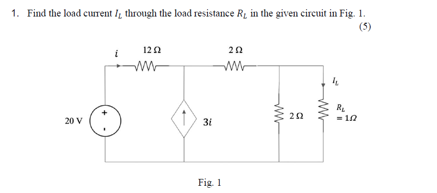 Solved Find the load current IL ﻿through the load resistance | Chegg.com