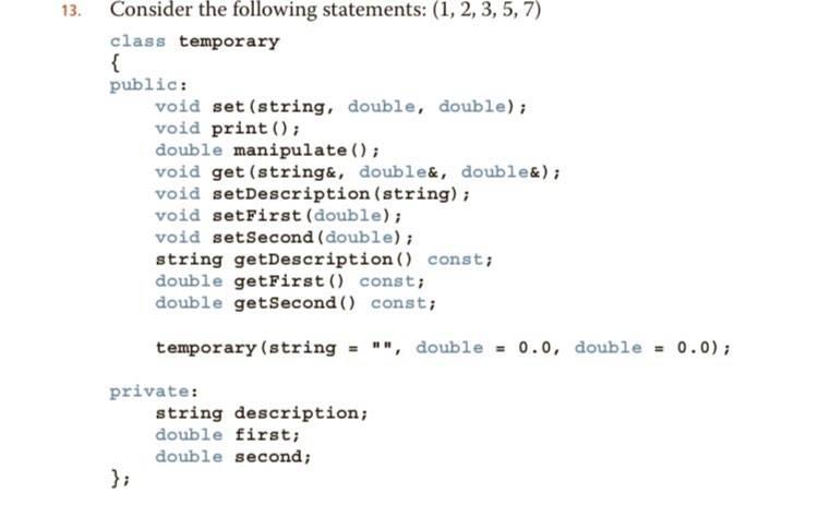 Solved C++ Programming :: assume the definition of class | Chegg.com
