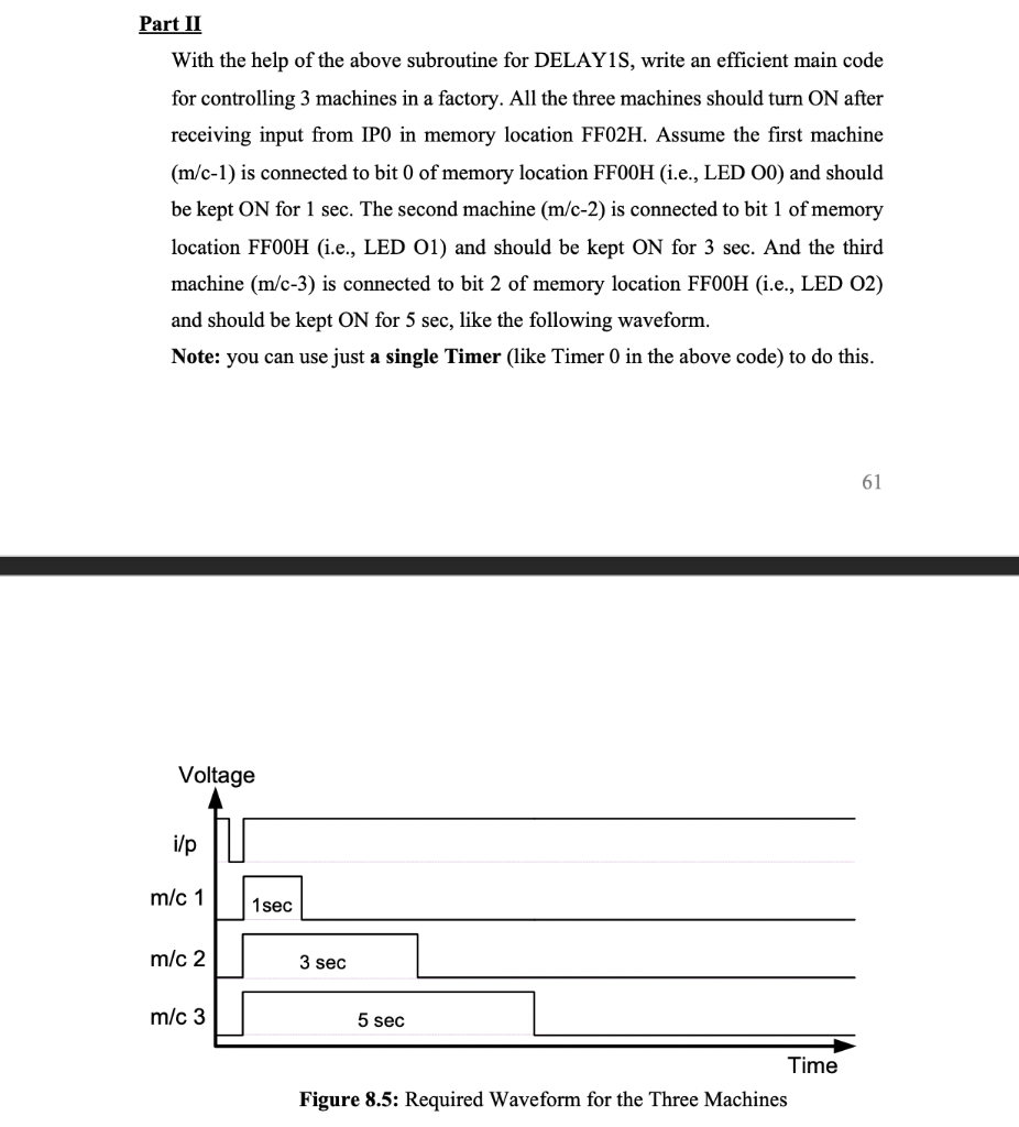 Part II With the help of the above subroutine for | Chegg.com