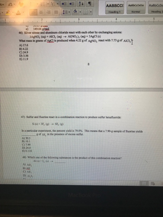 Solved Review 1NormalHeading 2 41) Naturally occurring | Chegg.com