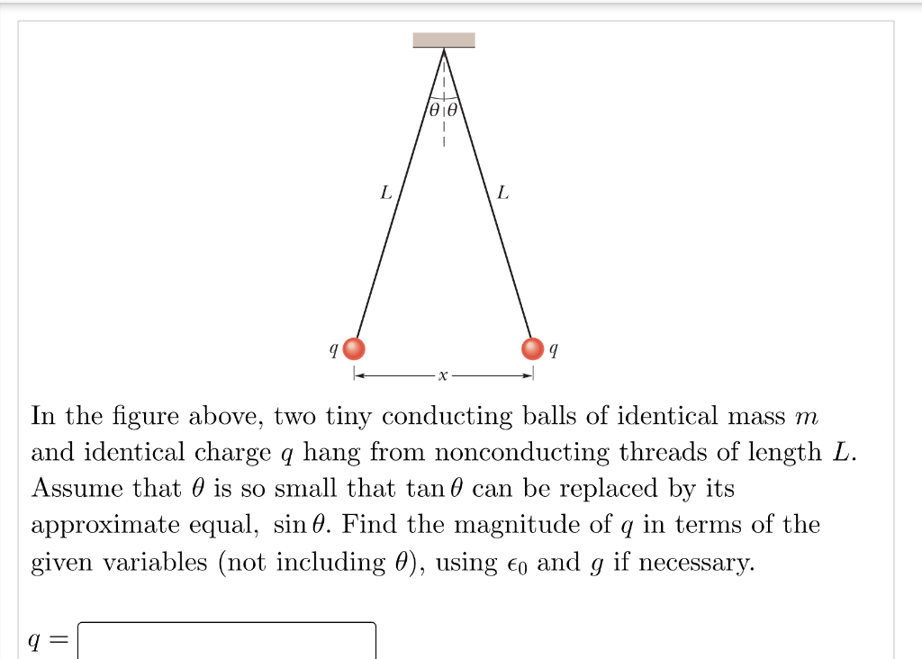 Solved In the figure above, two tiny conducting balls of | Chegg.com
