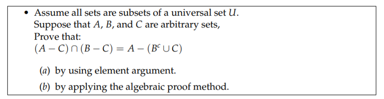 Solved • Assume all sets are subsets of a universal set U. | Chegg.com