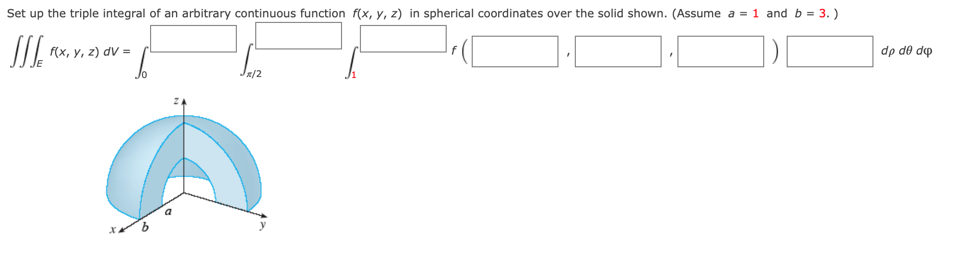 Solved Set up the triple integral of an arbitrary continuous | Chegg.com