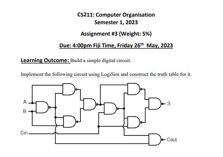 Solved Learning Outcome: Build a simple digital circuit. | Chegg.com