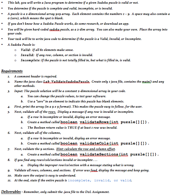 Solved This lab, you will write a Java program to determine | Chegg.com