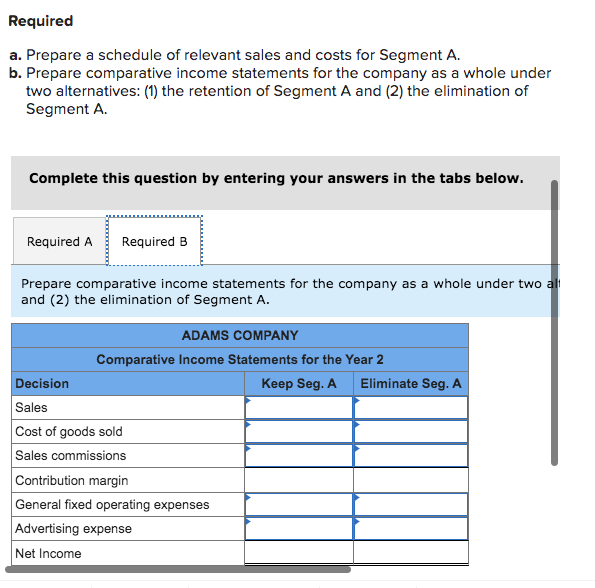 Solved Exercise 13-14A (Algo) Segment elimination decision | Chegg.com