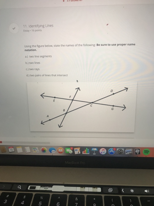 Solved 11. Identifying Lines Essay 16 points Using the | Chegg.com