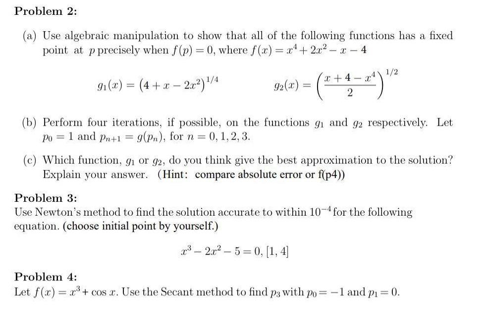 Solved Problem 2: (a) Use algebraic manipulation to show | Chegg.com