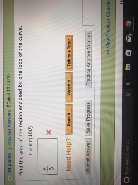 Solved Find the area of the region enclosed by one loop of | Chegg.com