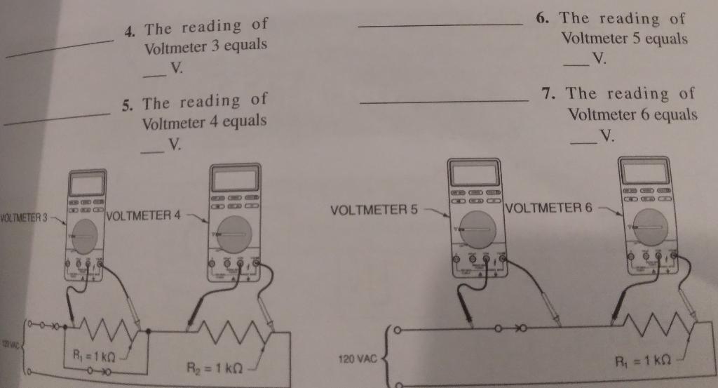 Solved 1. The reading of the voltmeter equals V. 2. The | Chegg.com
