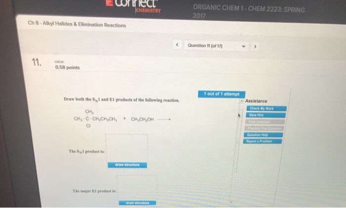 Solved ORGANIC CHEM 1-CHEM 2223 SPRING CHEMISTRY Ch 8-Ally | Chegg.com