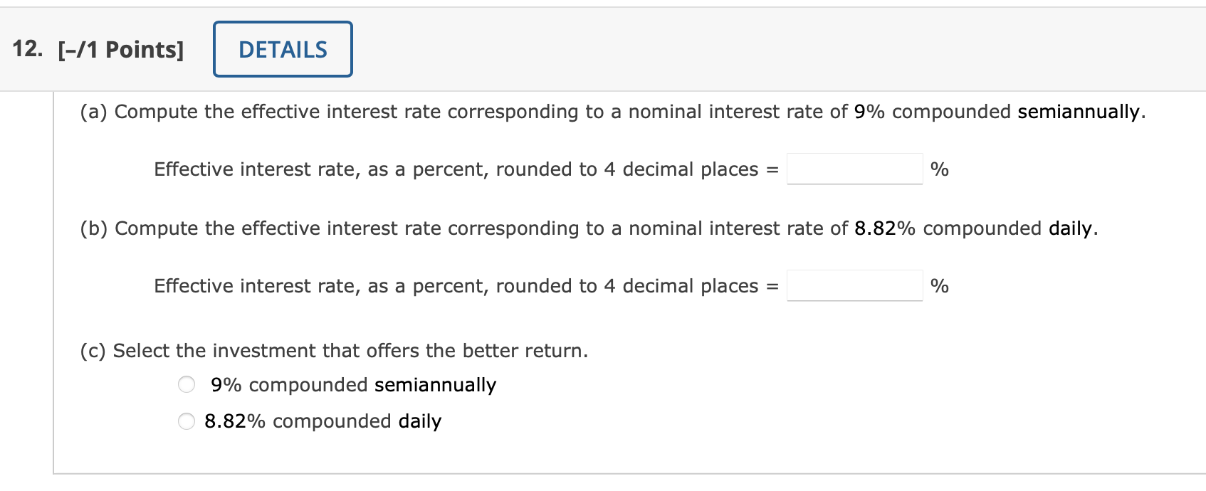 Solved (a) Compute the effective interest rate corresponding | Chegg.com