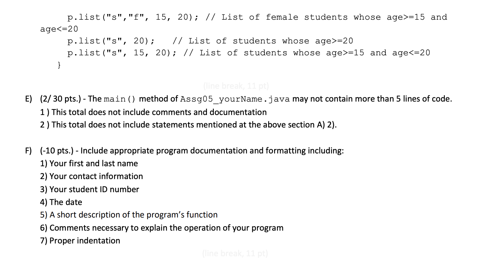 Solved I) (30 pts.) - This assignment revisits the student | Chegg.com