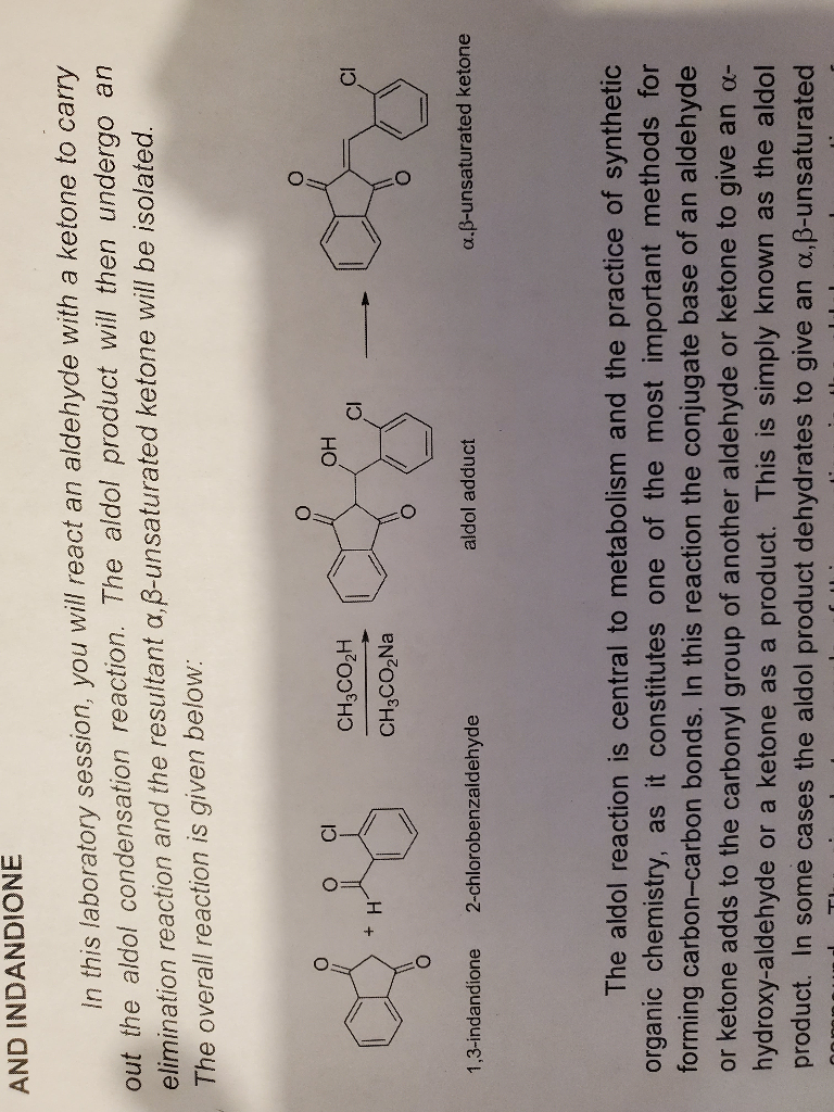 Solved AND INDANDIONE In this laboratory session, you will | Chegg.com
