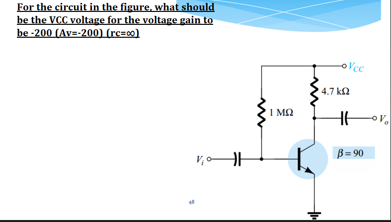 Solved For the circuit in the figure, what should be the VCC | Chegg.com