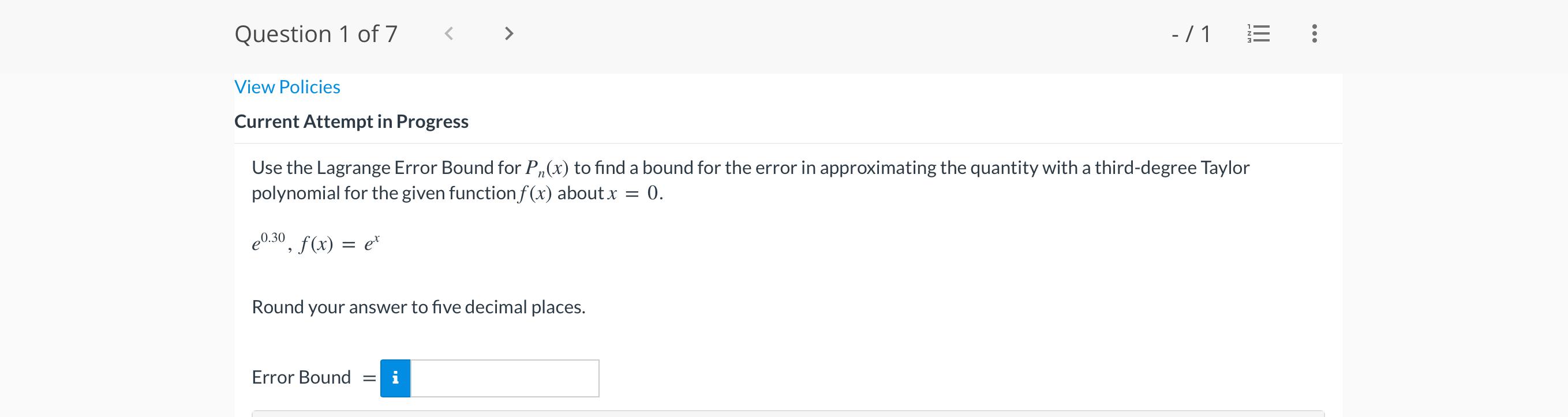 Solved Use the Lagrange Error Bound for Pn(x) to find a | Chegg.com