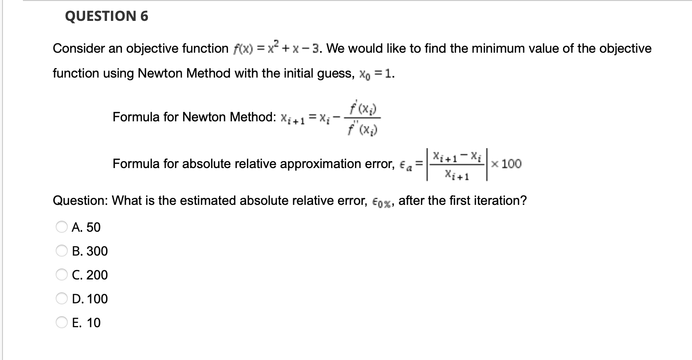 Solved QUESTION 1 Consider an objective function f(x) = x2 + | Chegg.com