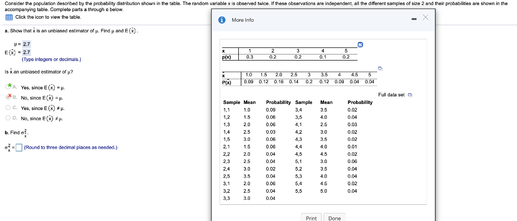 Solved Consider the population described by the probability | Chegg.com