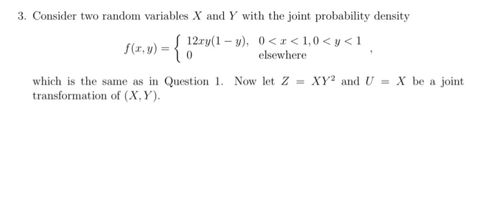 Solved 3. Consider two random variables X and Y with the | Chegg.com