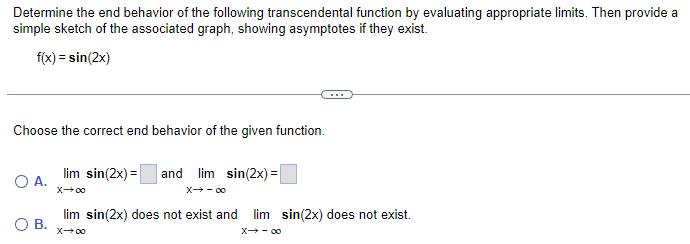 Solved Determine the end behavior of the following | Chegg.com