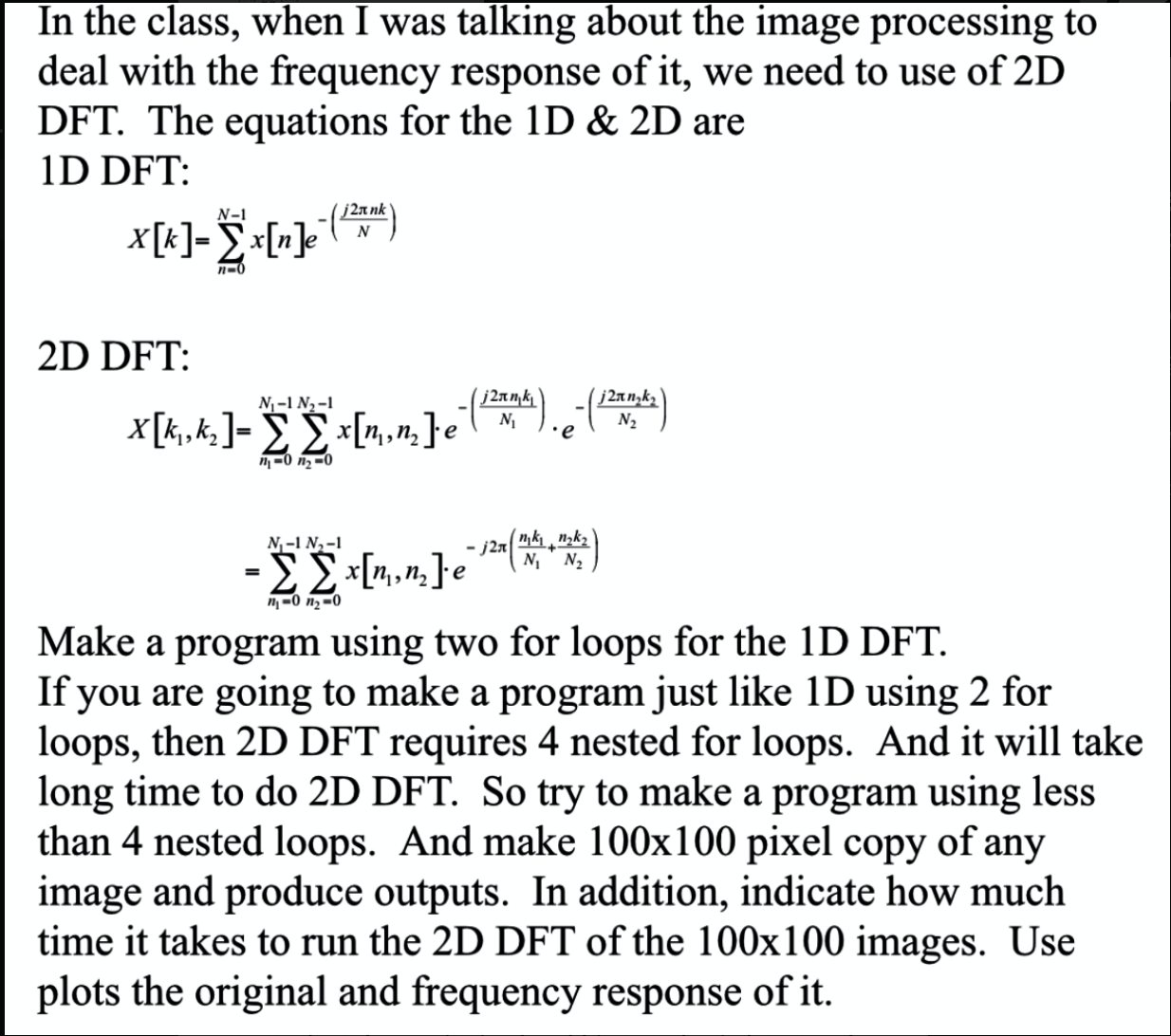 Solved In the class, when I was talking about the image | Chegg.com