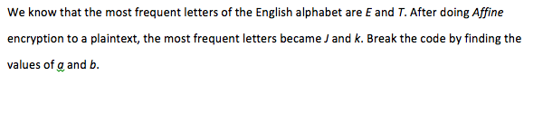 Solved We know that the most frequent letters of the English | Chegg.com