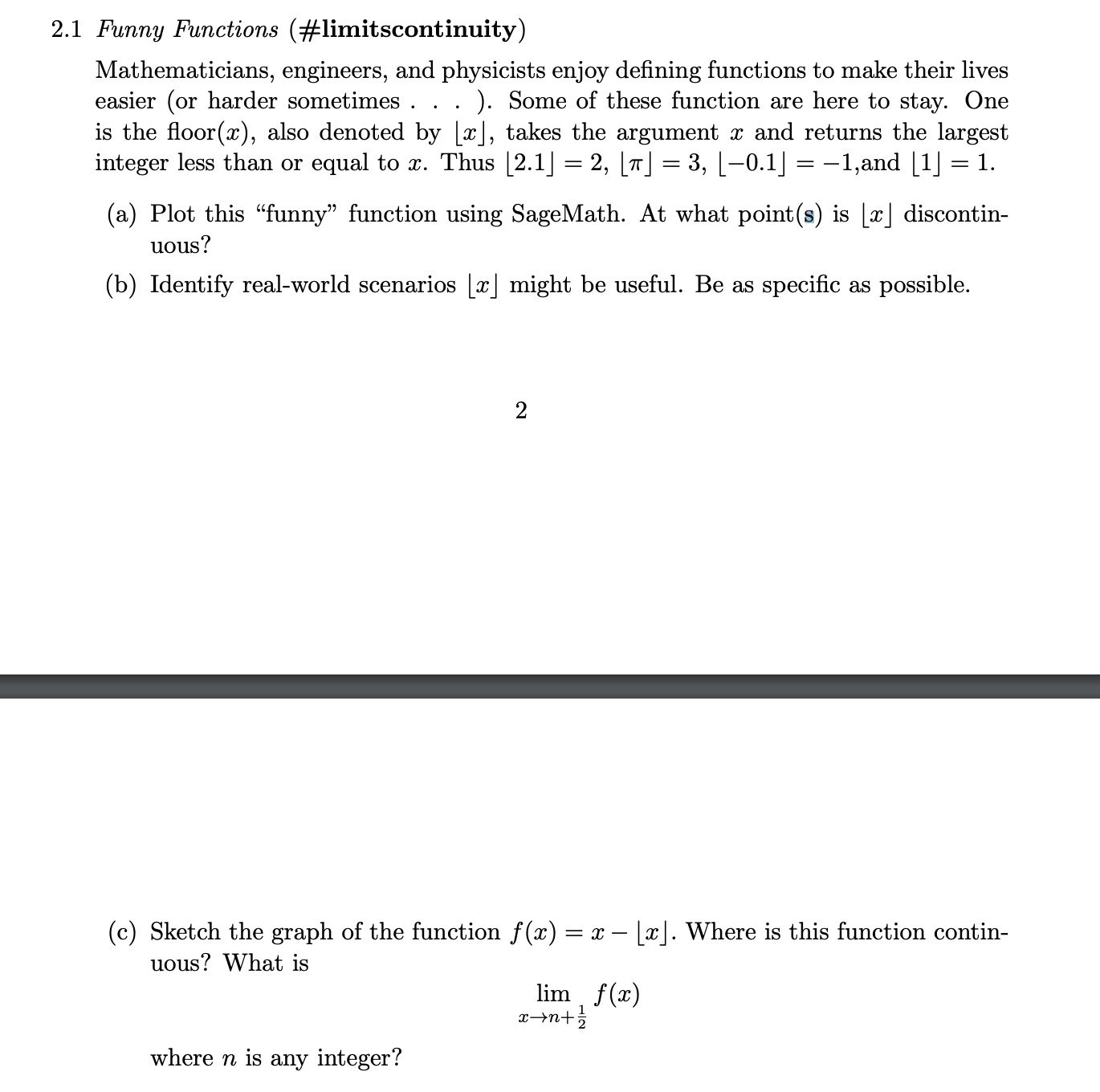 Solved 2.1 ﻿Funny Functions | Chegg.com