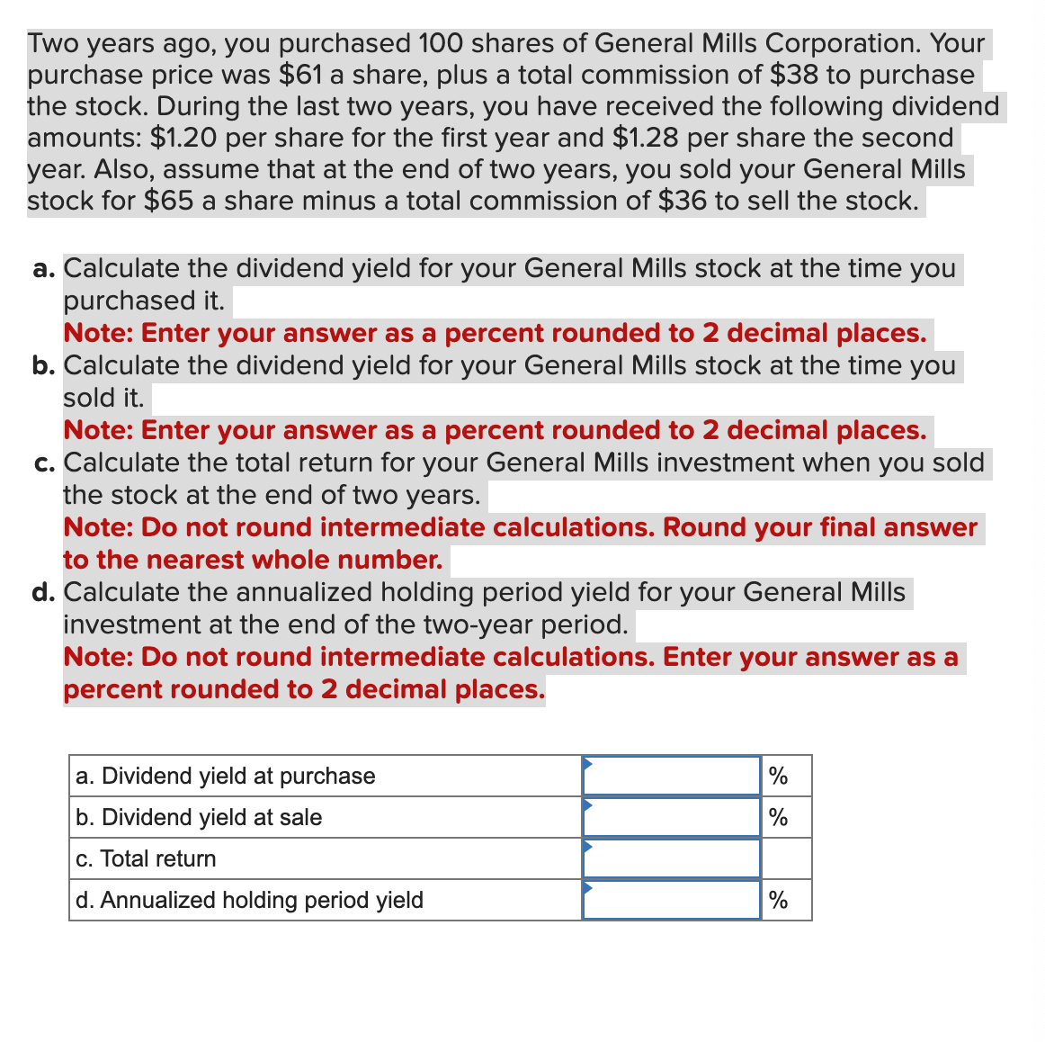 Solved Two years ago, you purchased 100 shares of General | Chegg.com