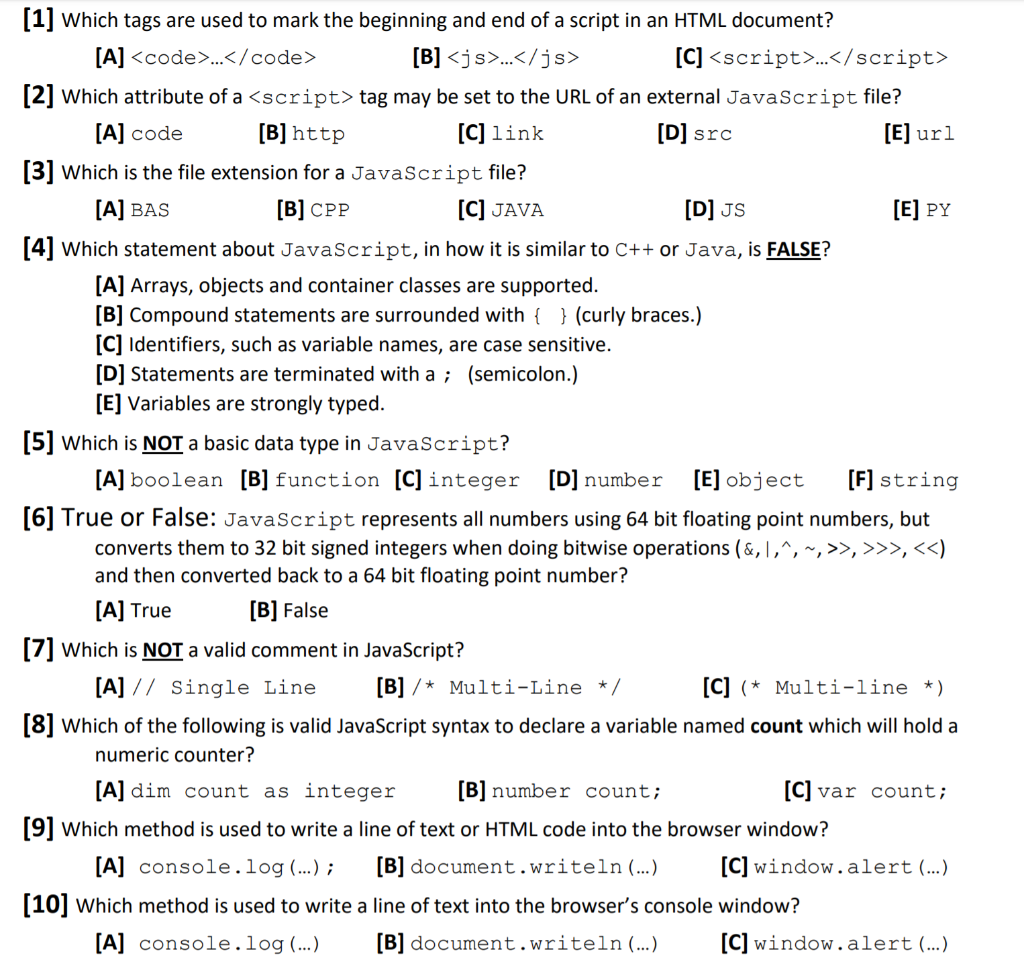 Solved 1 Which Tags Are Used To Mark The Beginning And
