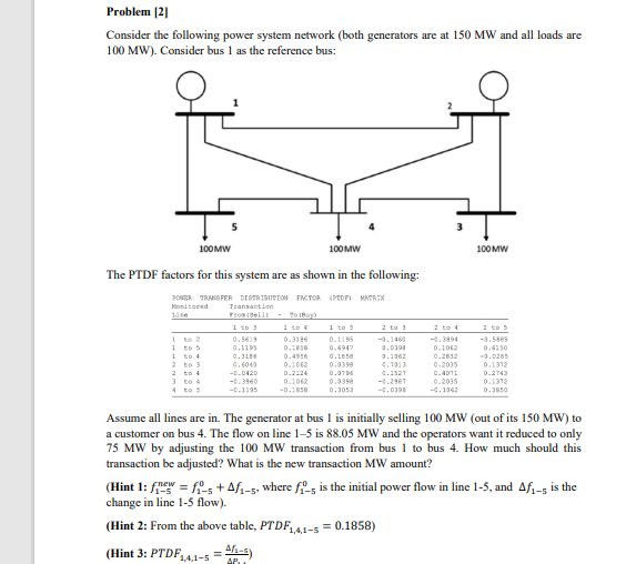 Solved LINE OUTAGE DISTRIBUTION FACTOR (LODF) MATRIXAssume | Chegg.com