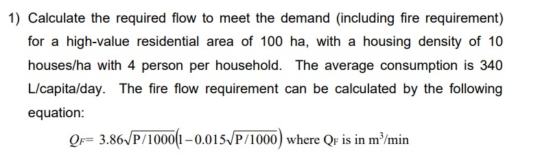 Solved helpCalculate the required flow to meet the demand | Chegg.com