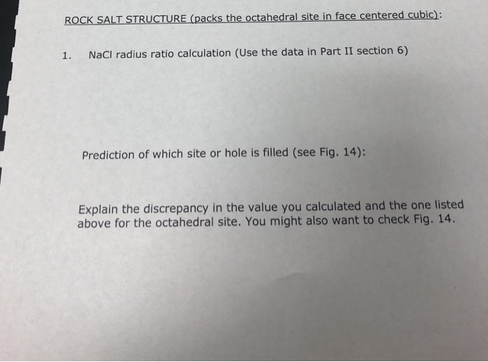 ROCK SALT STRUCTURE (packs the octahedral site in | Chegg.com