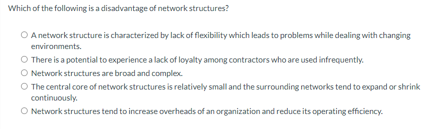 Solved Which of the following is a disadvantage of network | Chegg.com