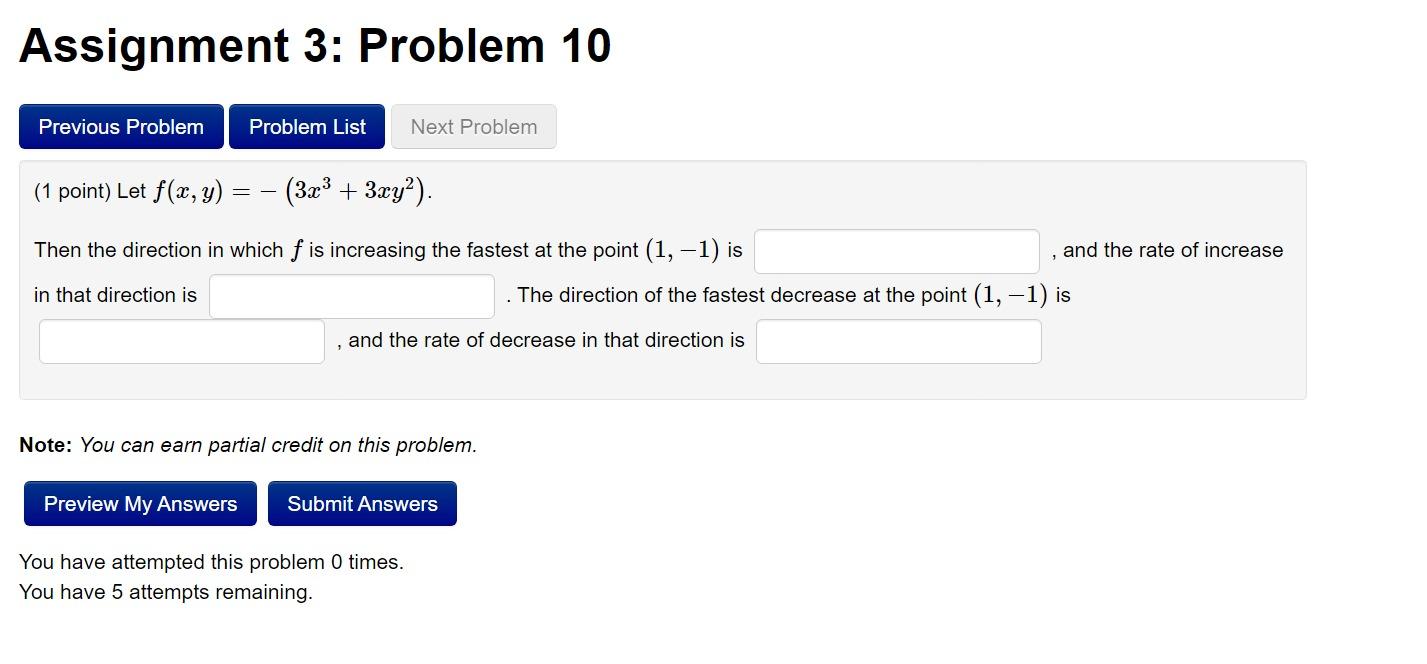 Solved Assignment 3: Problem 10 Previous Problem Problem | Chegg.com